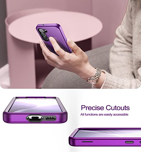 WeLoveCase Galaxy S23 5G 3-in-1 Heavy Duty Protection, Hybrid Shockproof TPU Bumper, Full Body Protective Cover - 6.1 Inch, Purple