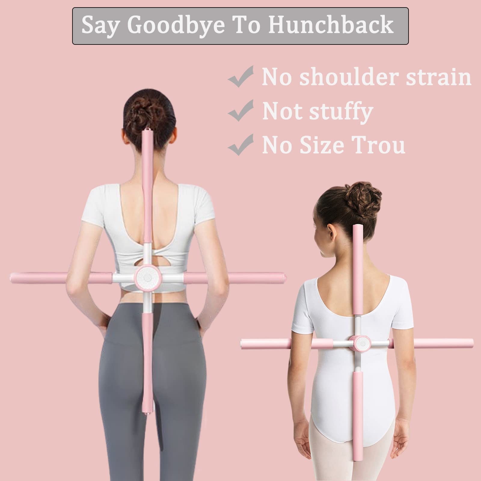 Posture Corrector for Adult and Kids, Yoga Sticks For Posture, Upper Back Posture Brace, back brace for posture Stretching Sticks, Improves Slouch, Prevent Humpback, Relieve Back Pain (Green)