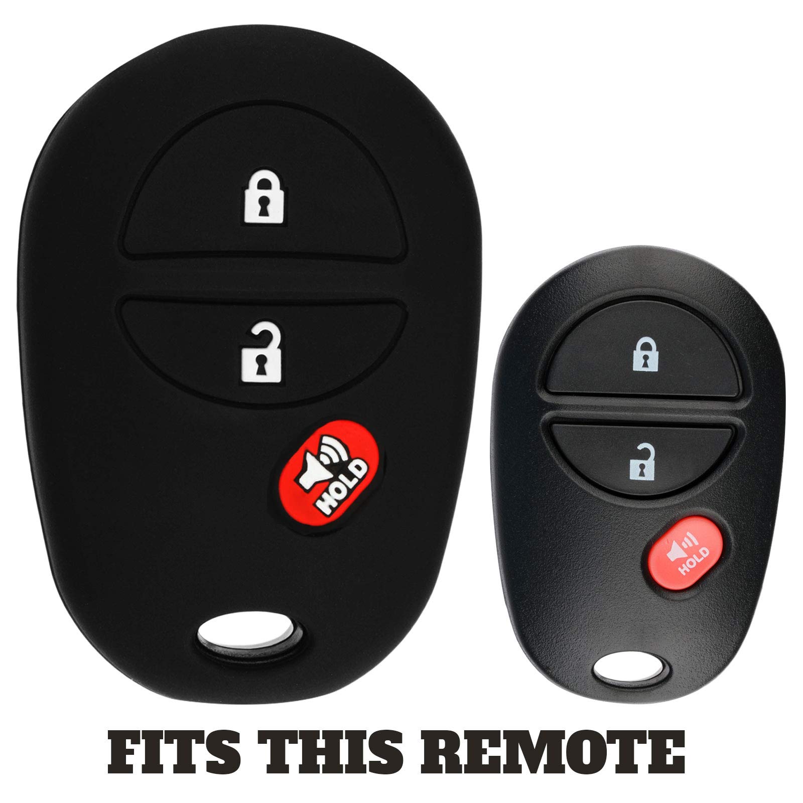 KeyGuardz Keyless Entry Remote Car Key Fob Outer Shell Cover Soft Rubber Case for Toyota Tacoma Tundra Highlander GQ43VT20T
