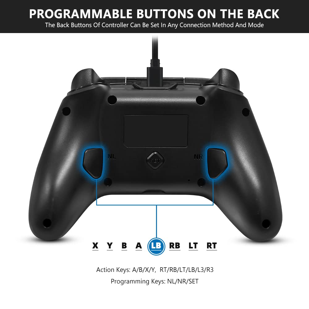 RIDAC Enhanced Wired Controller Compatible with Xbox One/One X/One S/One Series X/S Console and PC(Win7/8/10), Wired Video Game Controller, Gaming Controller