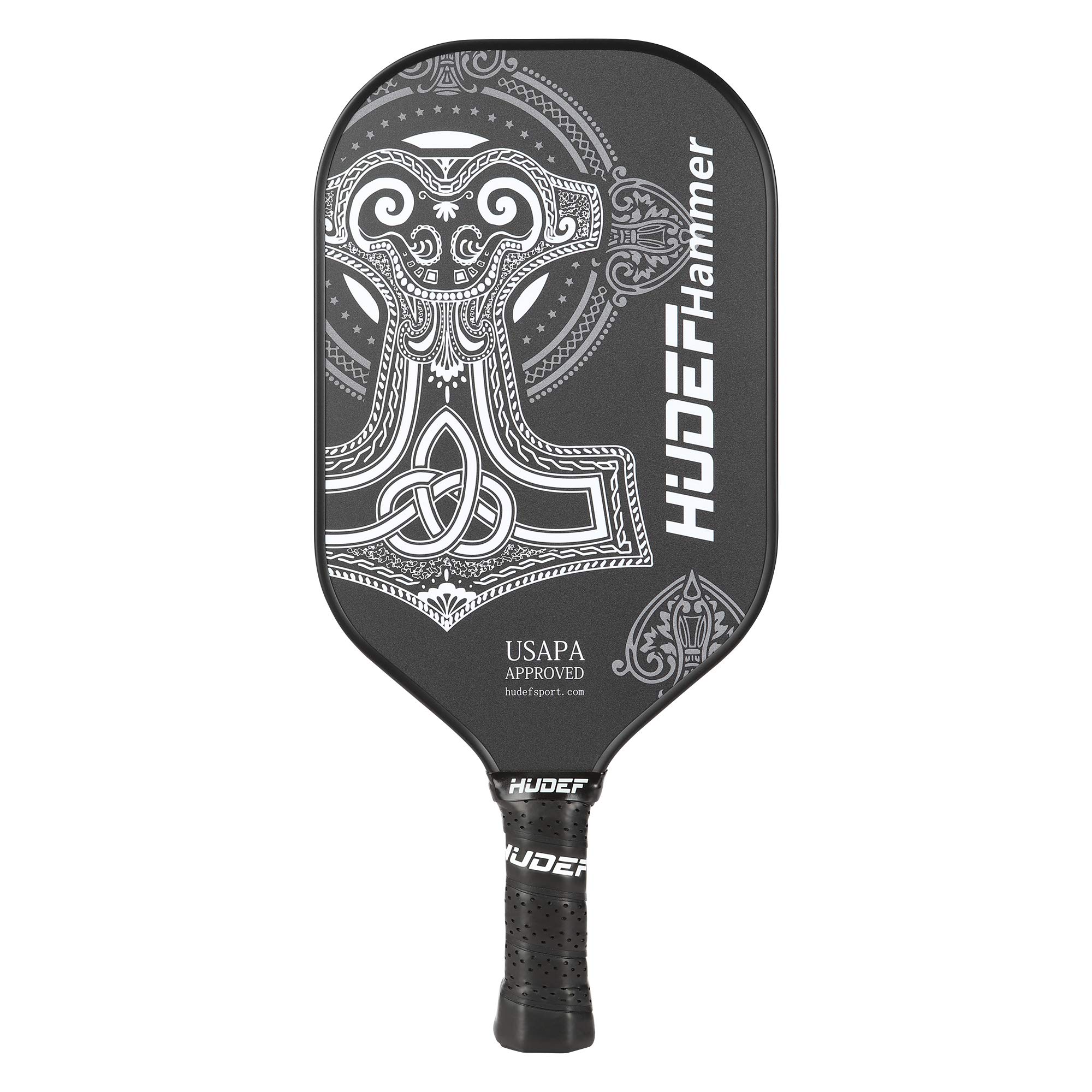 HUDEF Pickleball Paddle,Pickleball Paddles, Lightweight Graphite Carbon Fiber Face Pickleball Paddle Racquet Rackets Large Grip Long Handle,Honeycomb Core,Cushion Comfort Grip USAPA Approved