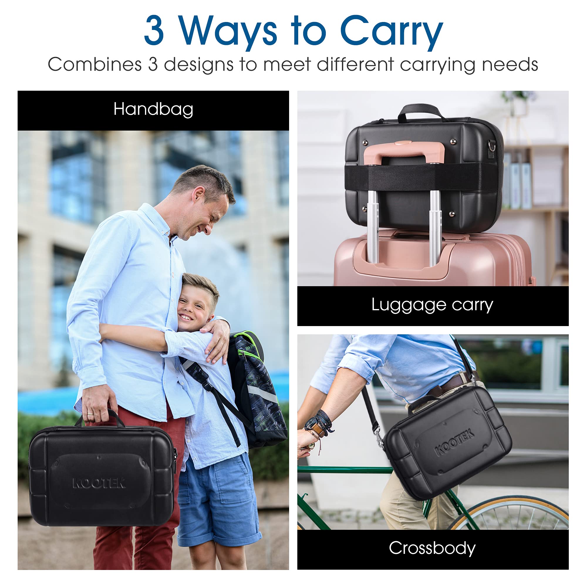 Kootek Carrying Travel Case for Oculus Quest 2 & 1 Compatible with VR Gaming Headset, Shockproof Storage Bag for VR Accessories, Includes Adjustable Shoulder Strap, Lens Protection Cover