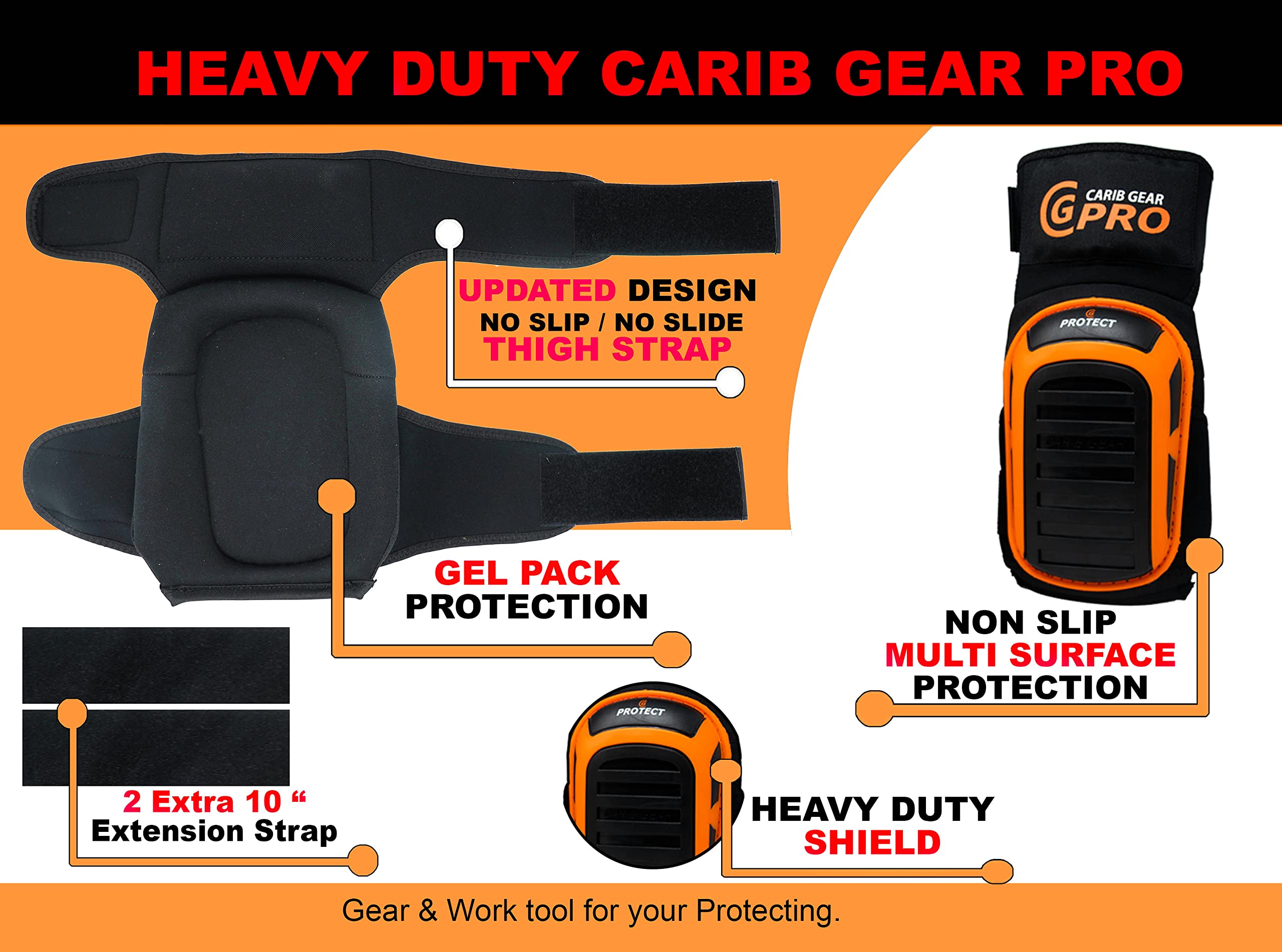 Knee Pads for Flooring and Roofing Work Kneepads With Soft Foam Padding Cushion, No-Slip Stabilizer, Double Straps Clip, For Professional Men And Women Cut resistance Glove Safety Glasses