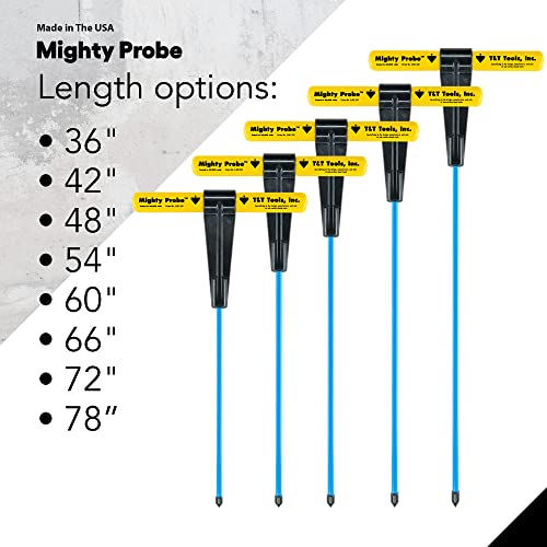T&T Tools Mighty Probe Insulated Metal Soil Probe - Probing Rod, T-Handle Steel Rods, Landscaping Tools (1, 48-Inch Long Overall w/ 3/8" Metal Round Rod)