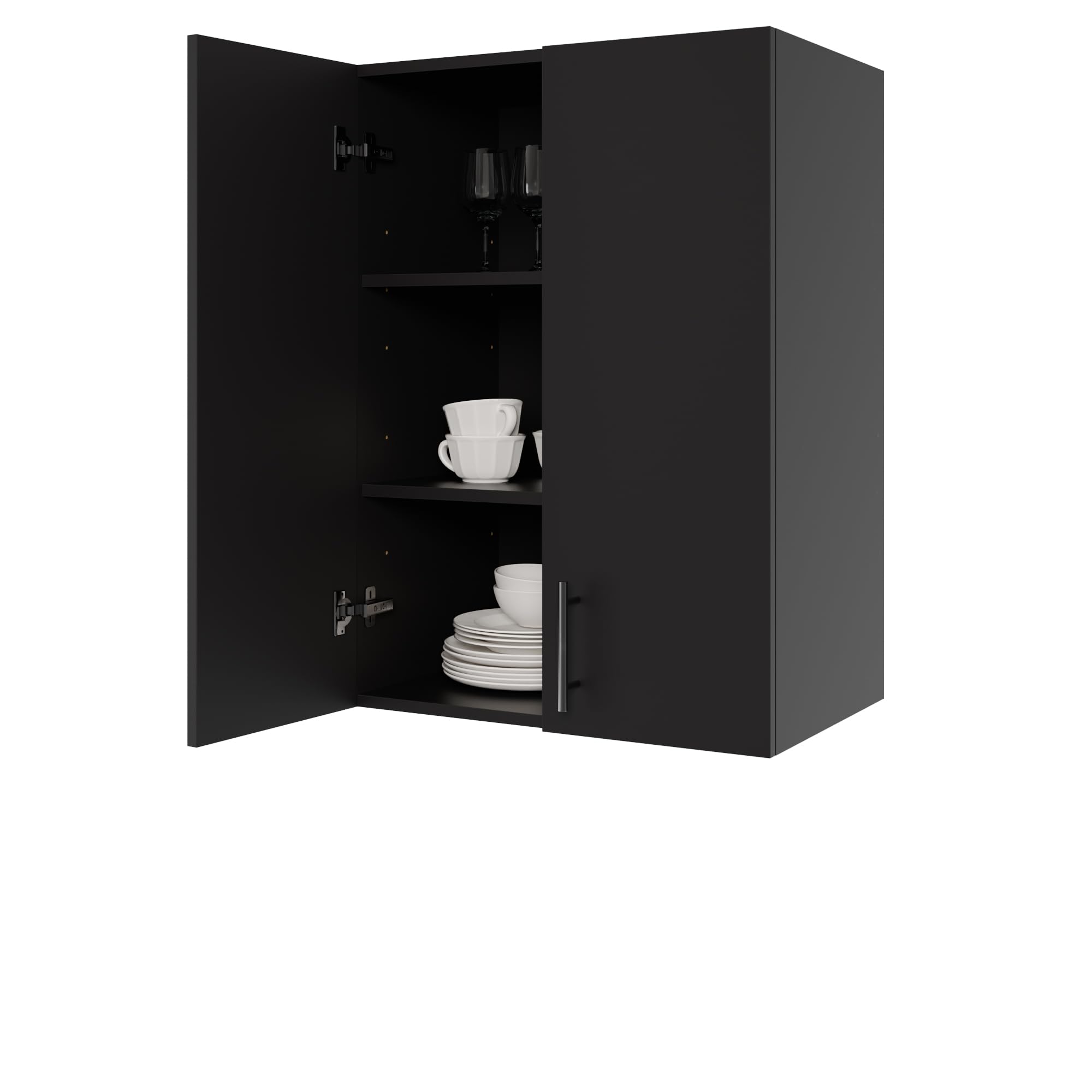 JPND 24 x 33 Inch Wall Cabinet set of 1, Kitchen Wall Mounted Wooden Storage Cabinet, Double Door Cabinet with Soft Close, Metal Handle, Adjustable Shelf, for Kitchen, Garage, Laundry, Bathroom, White