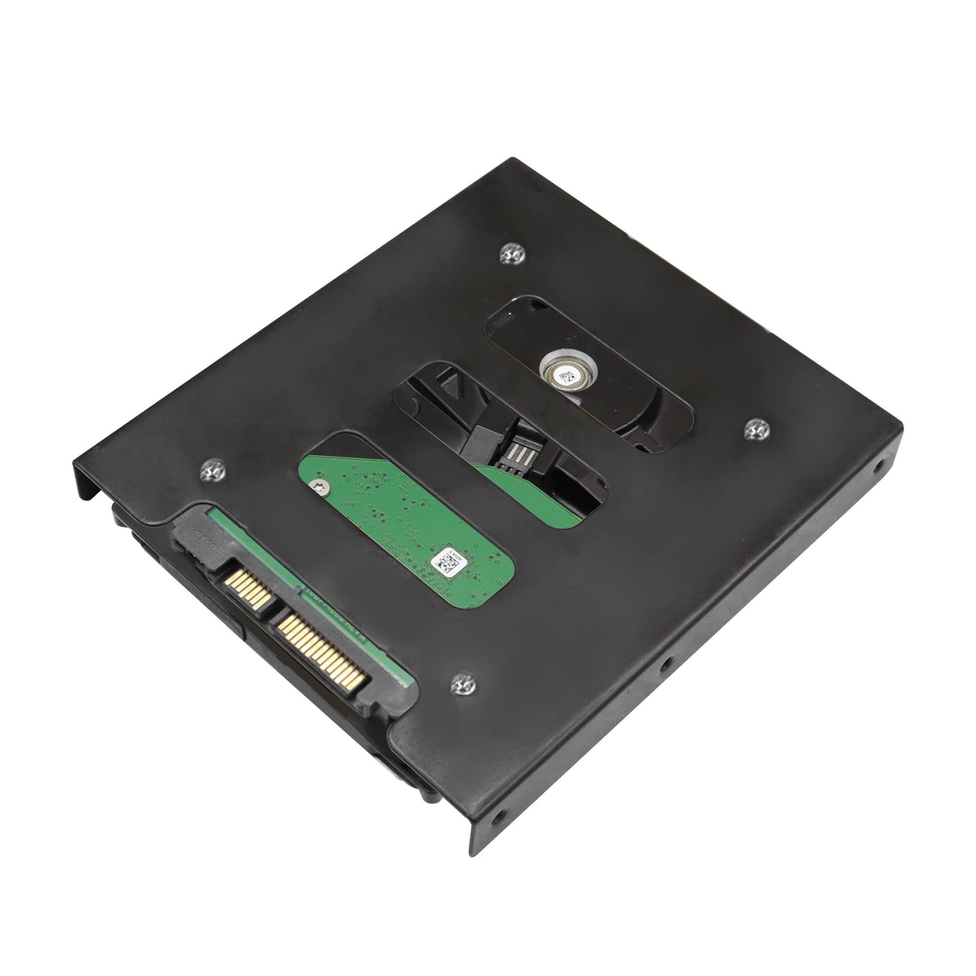 RIIEYOCA 2.5" to 3.5" SSD HDD Hard Drive Adapter Bay,2 Pack Steel Hard Disk Drive Mounting Holder,for PC Computer Host Solid State Disk Mounting (Black)
