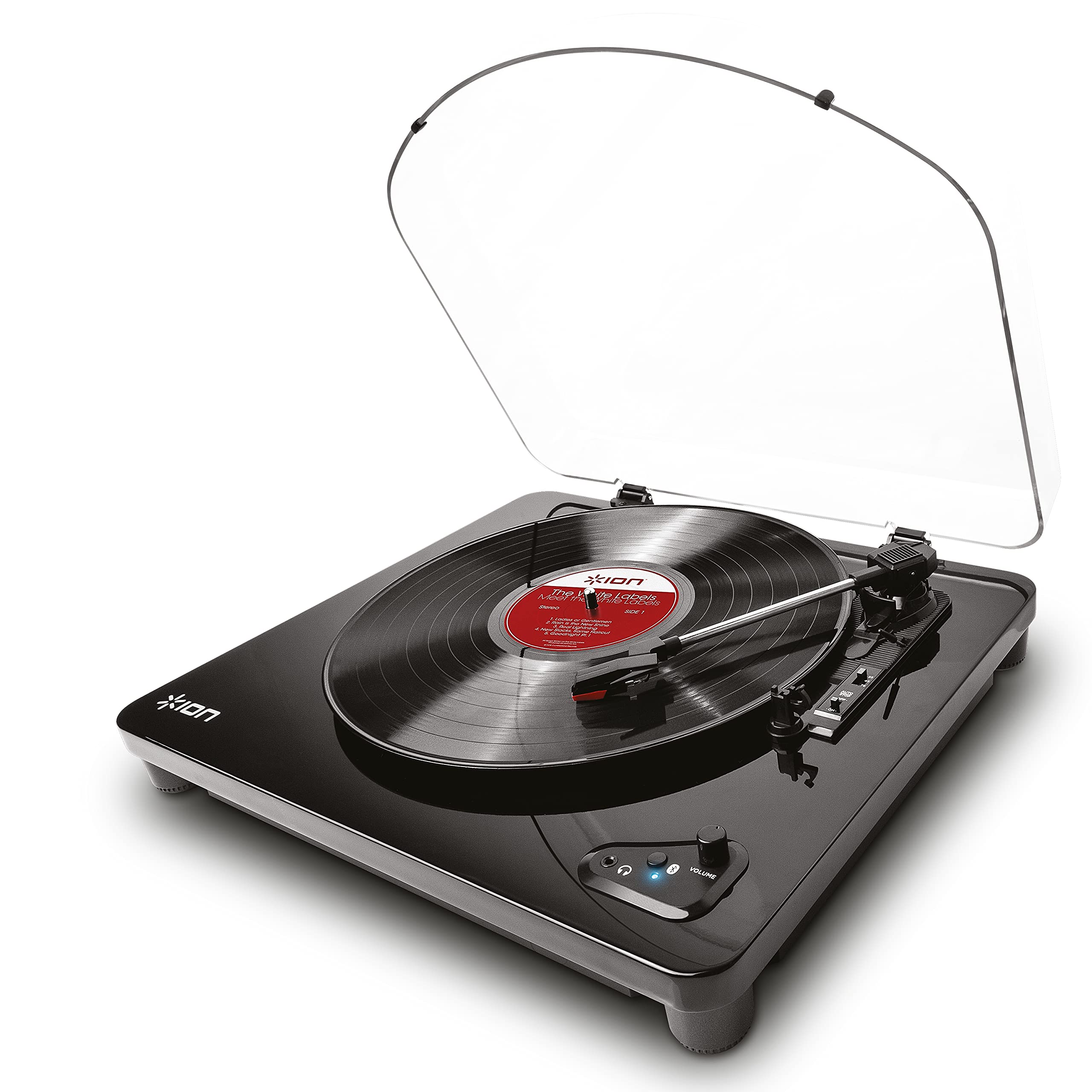 ION Audio Air LP | Vinyl Record Player / Bluetooth Turntable with USB Output for Conversion and Three Playback Speeds – Black Finish