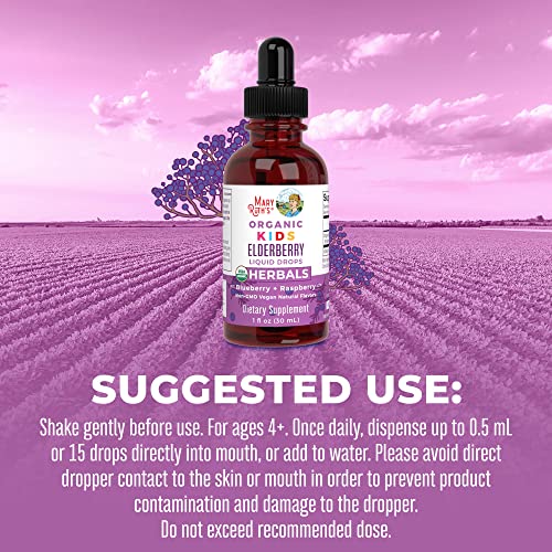 MaryRuth Organics Cocomelon Kids Elderberry Syrup, USDA Organic Elderberry, Sugar Free Kids Immune Support Supplement for Ages 4-13 Years, Clean Label Project Verified®, Vegan, Gluten Free, 1 Fl Oz