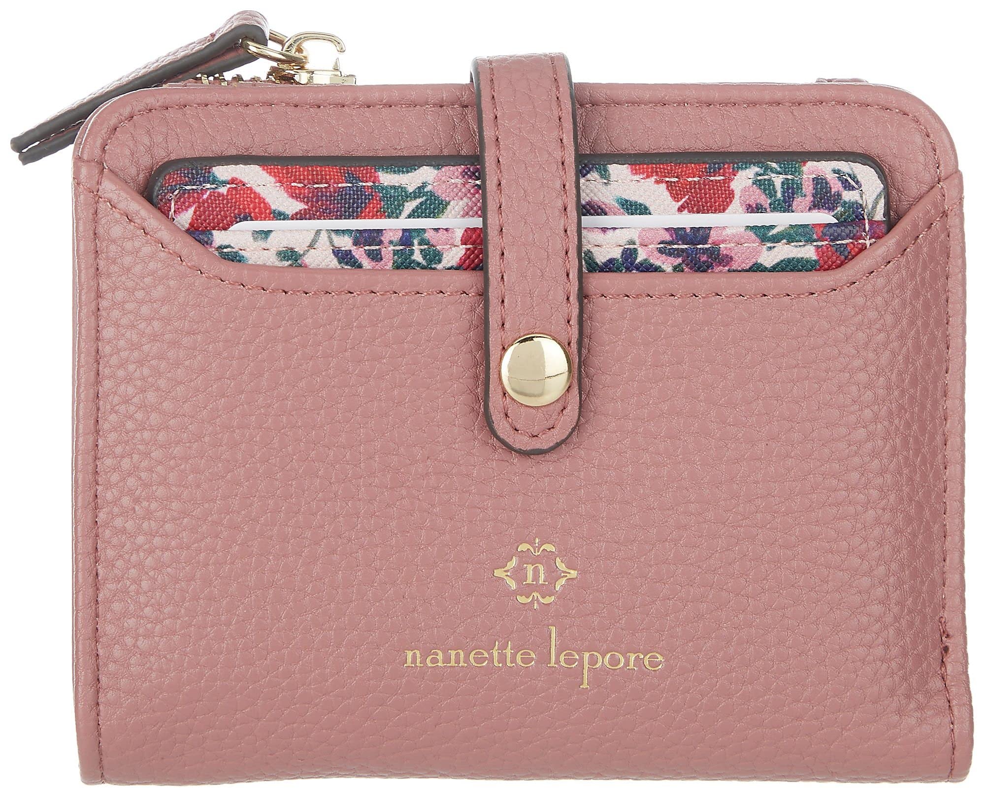 Nanette Lepore Liza Solid Bifold Wallet Removeable Card Case One Size Cameo pink