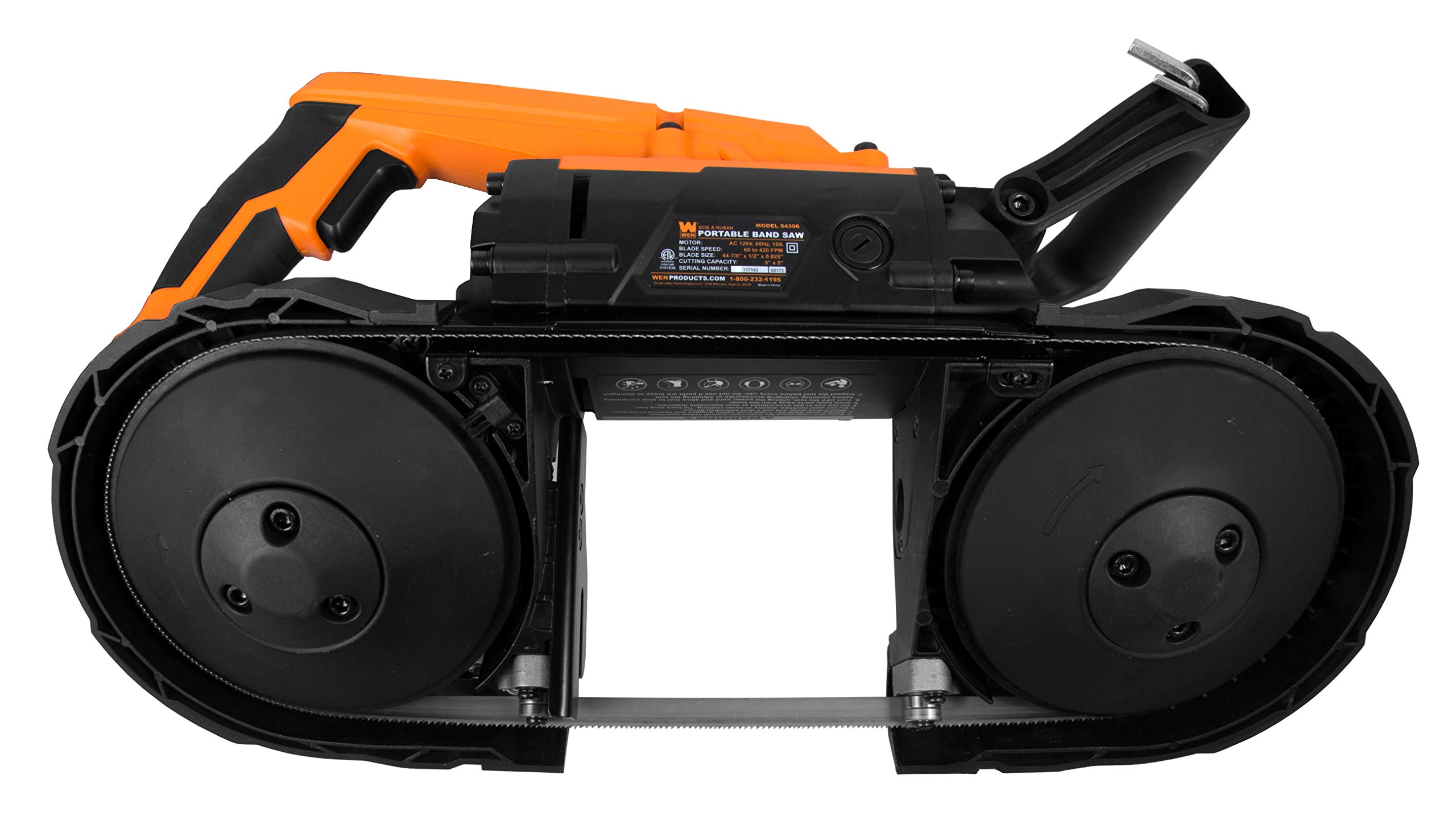WEN Portable Band Saw for Metal, 10-Amp, Variable Speed, Handheld (94396)