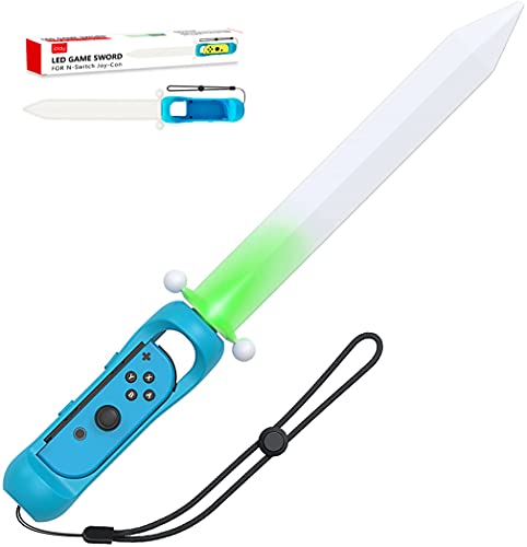 Lighted Game Sword for Nintendo Switch Game The Legend of Zelda: Skyward Sword HD, for Nintendo Switch Joy-Con Controller, with Adjustable Elastic Wrist Strap, ONLY for Right Joy-Con
