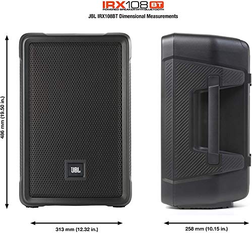 JBL Professional IRX108 Powered Portable Speaker with Bluetooth, 8-Inch, Black