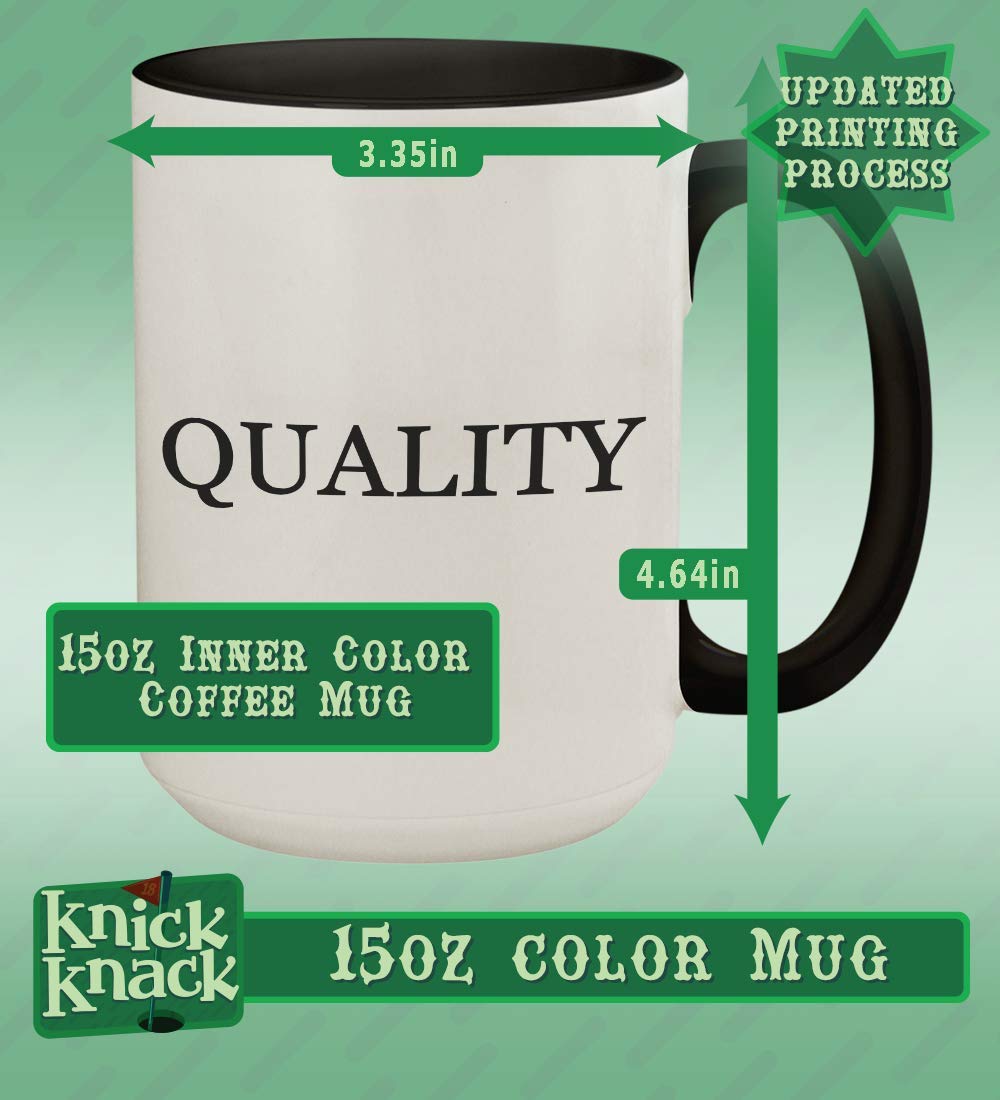 Knick Knack Gifts B04Y19D01W008202M04T61C02S28C-US - 15oz Ceramic Colored Handle and Inside Coffee Mug Cup, Black