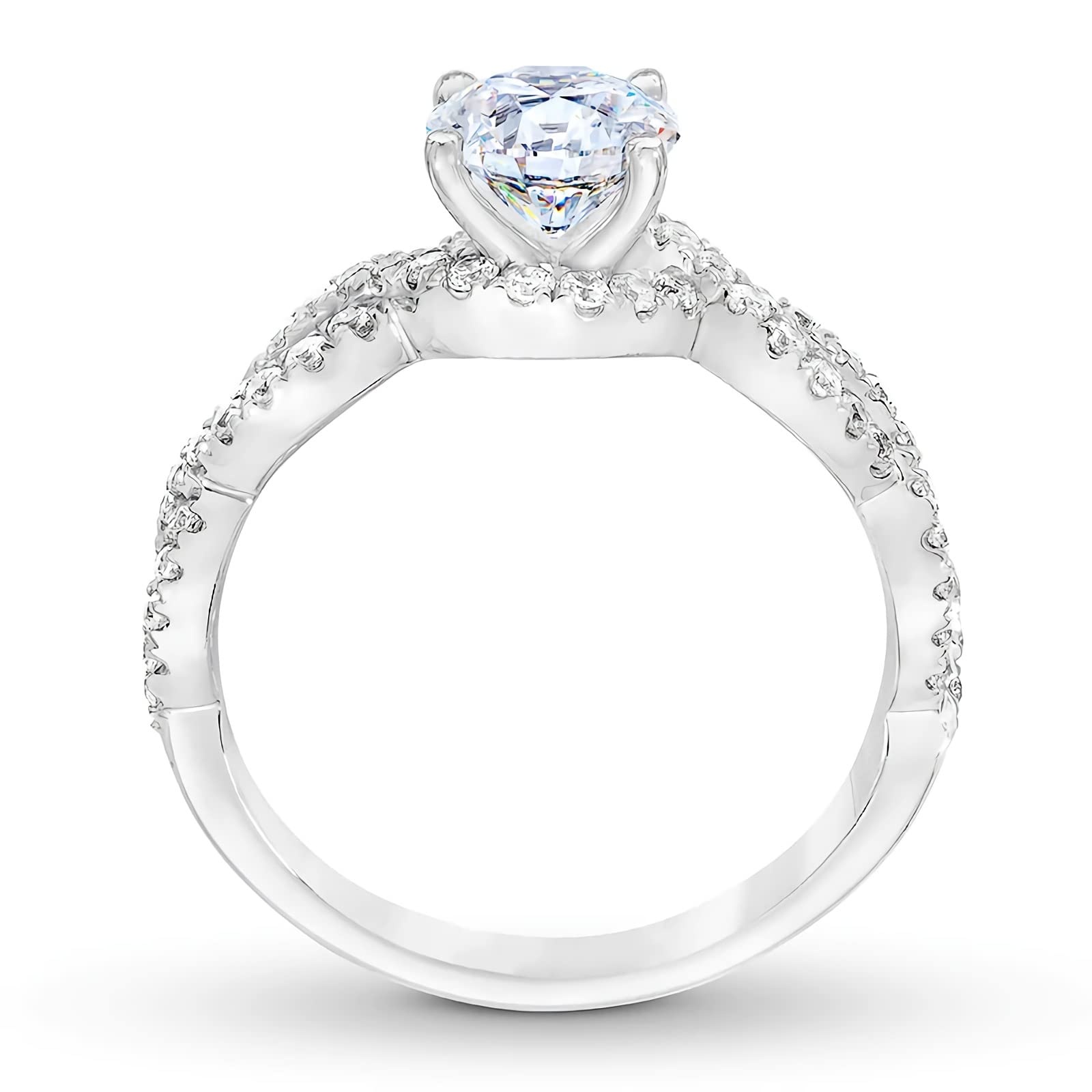 Molioaki 1-1/3 Carat (ctw) moissanite engagement rings for women Platinum Plated Silver ring moissanite rings- 6.5