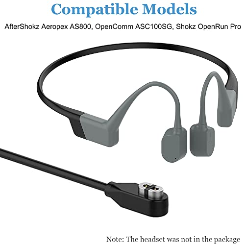 Threeeggs Charger for AfterShokz OpenComm Charger, Magnetic Charging Cable USB Charger Cord for AfterShokz Aeropex AS800 & Shokz OpenRun Pro & OpenRun & OpenRun Mini Headphones (2)