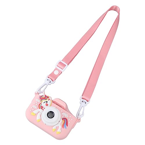 Kids Video Camera, Funny Kids Video Camera Toy Camera Auto Rechargeable 2.0 Inch IPS Screen for Boys Girls (Pink)