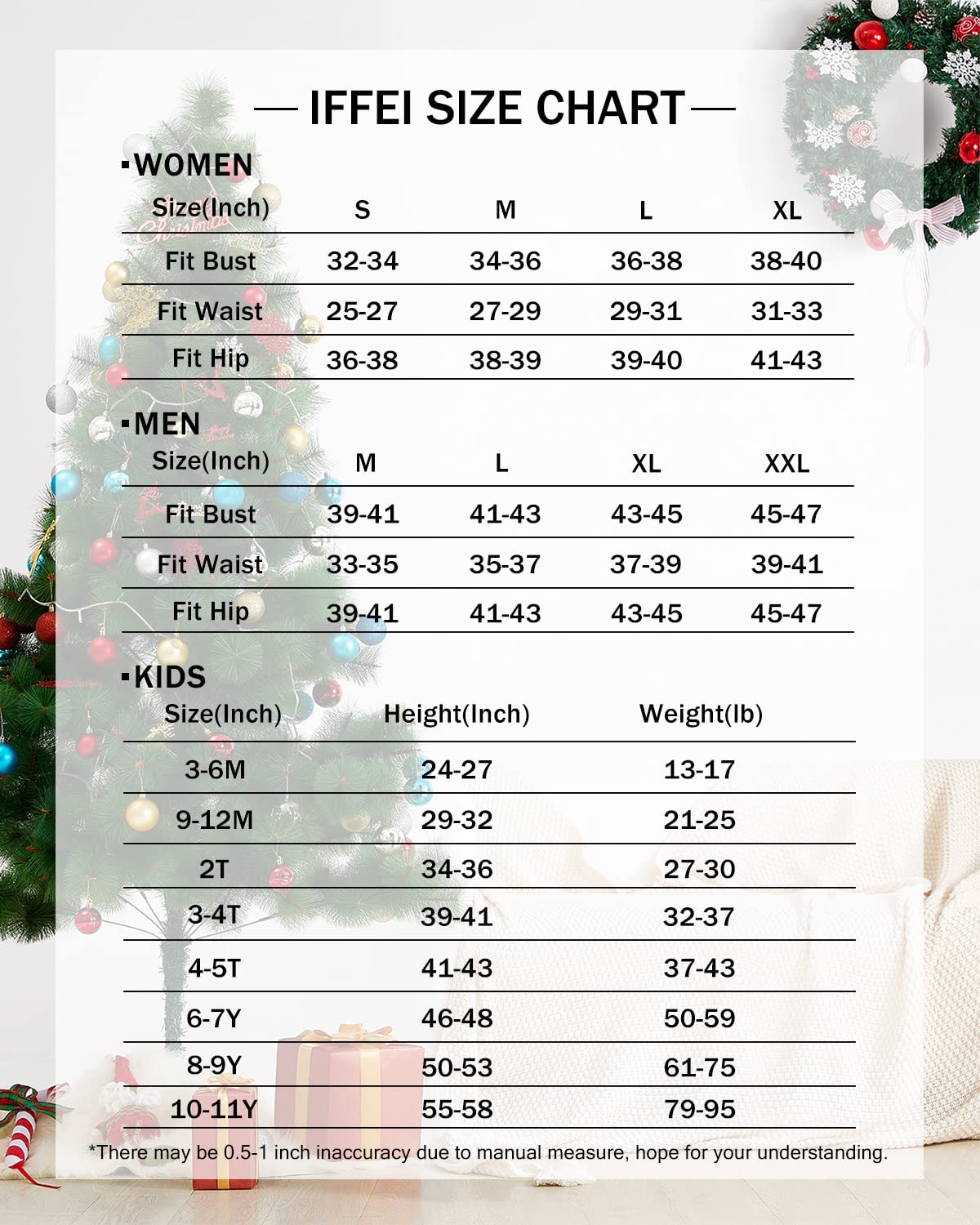 IFFEI Matching Family Pajamas Sets Christmas PJ's with Short Sleeve Black Tee and HOHOHO Print Pants Loungewear with Pocket Women L
