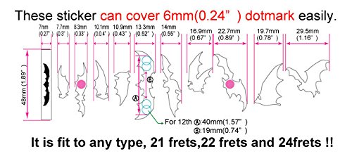 Jockomo BAT Bat/White Pearl Guitar Inlay Sticker