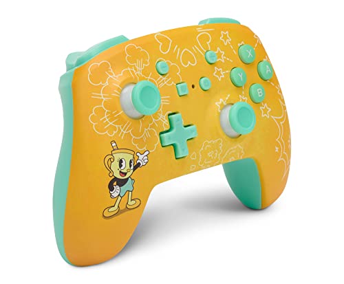 PowerA Enhanced Wireless Controller for Nintendo Switch - Cuphead: Ms. Chalice, Gamepad, game controller, Bluetooth controller, AA Battery