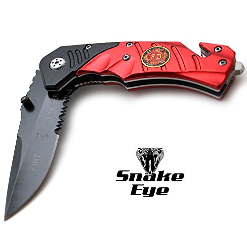 Snake Eye Tactical Two Tone Rescue Style Assisted Open Folding Pocket Knife Outdoors Hunting Camping Fishing (FD)