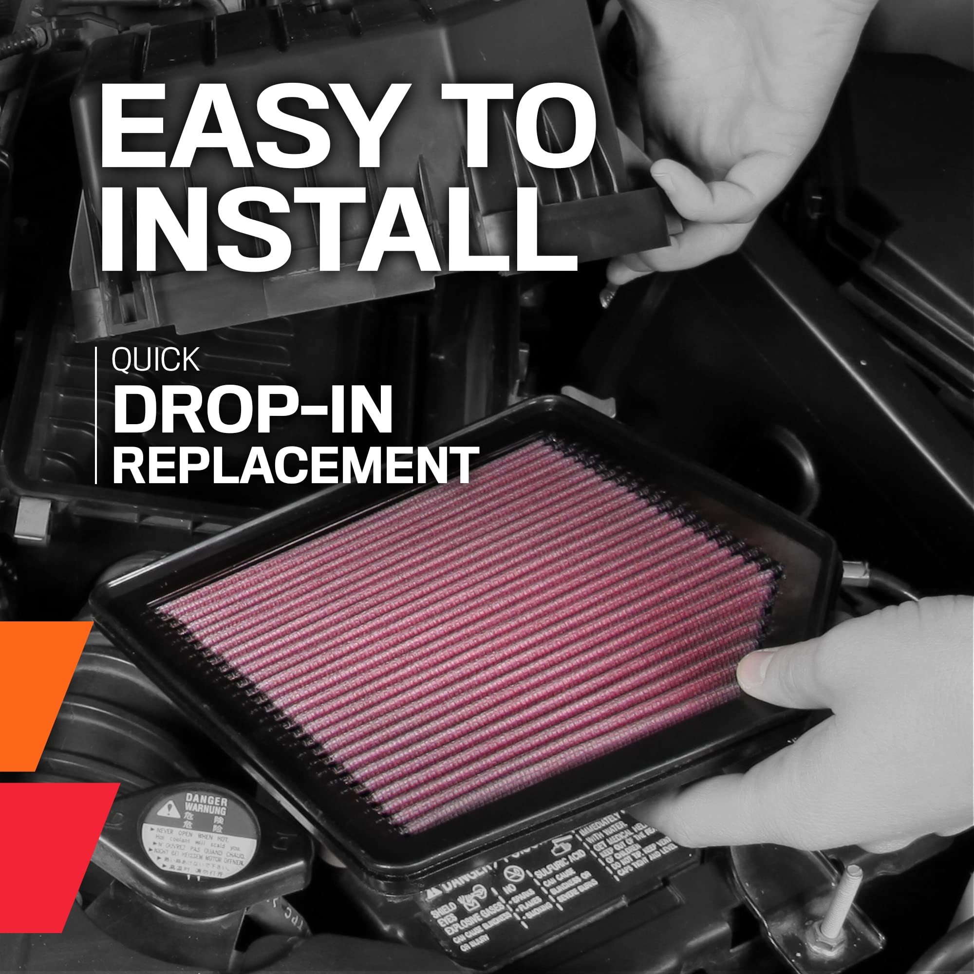 K&N Engine Air Filter: Reusable, Clean Every 75,000 Miles, Washable, Premium, Replacement Car Air Filter: Compatible with 2018-2019 VOLKSWAGEN (Golf SportWagen, Golf, Jetta, FAW Bora), 33-5084