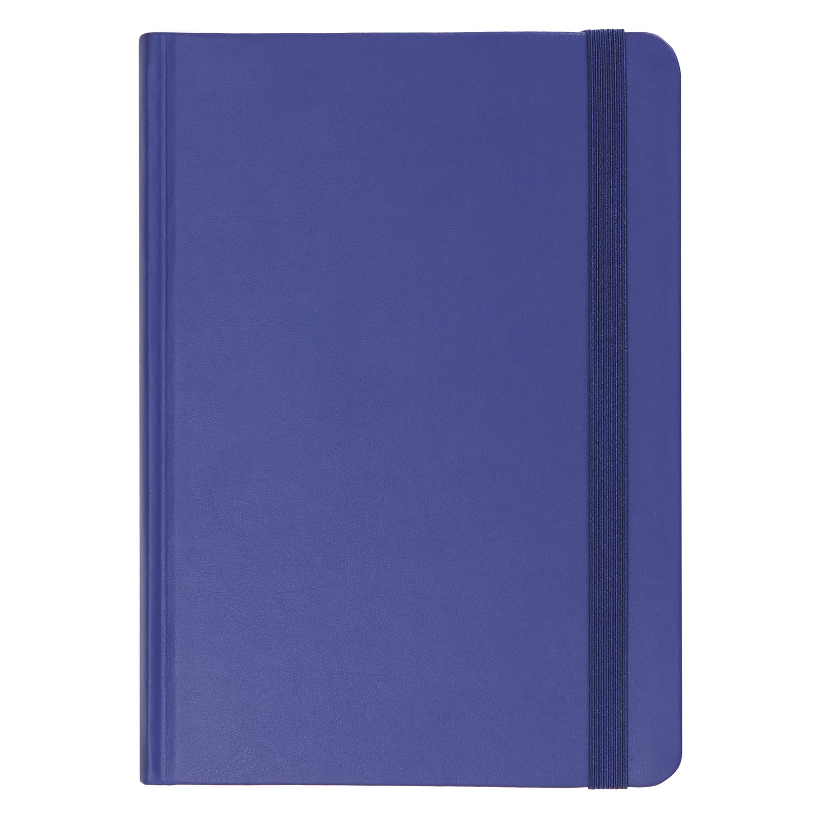 kikki.K Everyday Essentials Designer Collection - A5 Bonded Leather Journal Indigo, 240 Lined White 120 GSM Lined Pages, Bonded Leather Cover with Vertical Elastic Closure