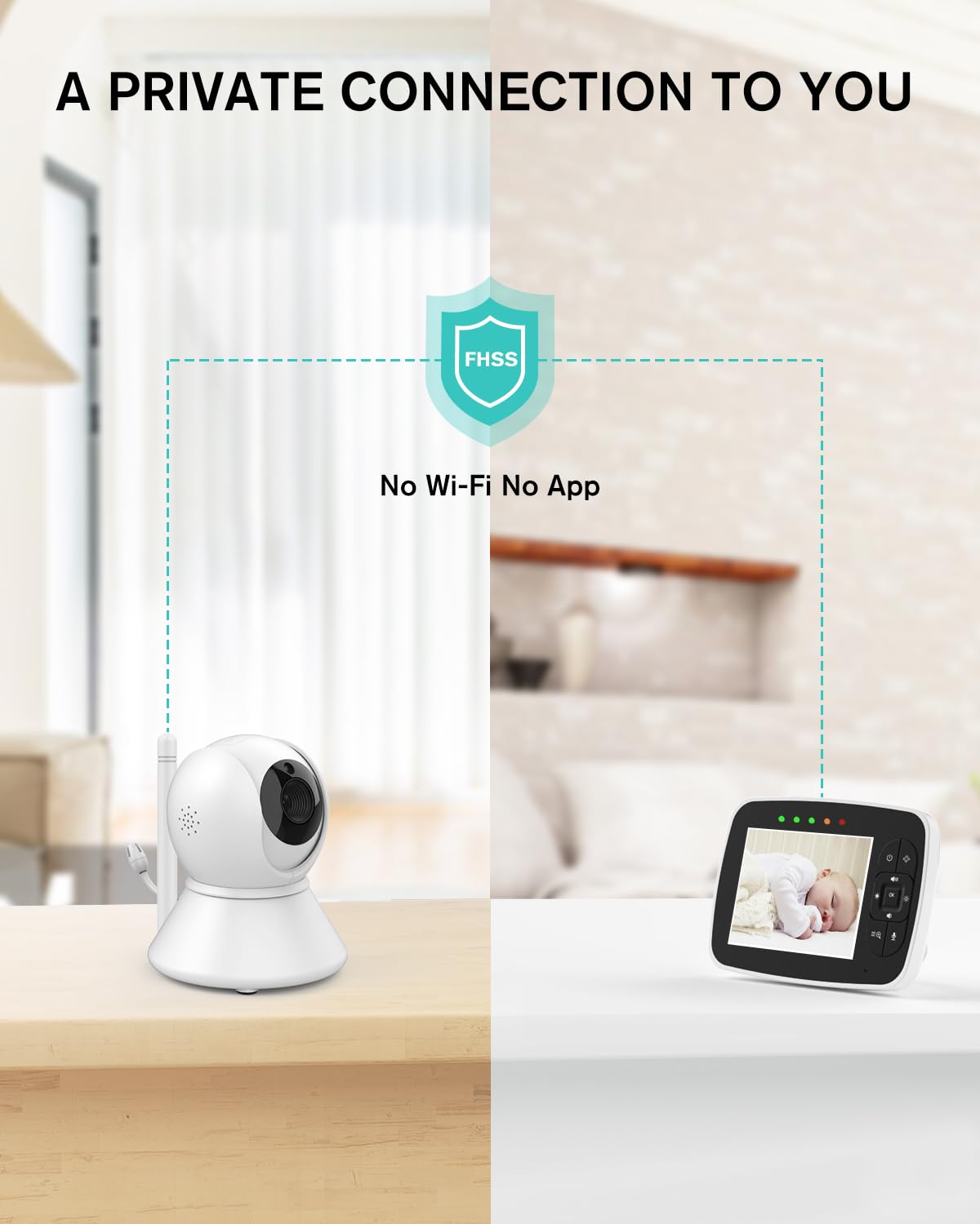 Kidsneed SM935C Baby Monitor with Camera and Audio | Keep Babies Safe with 19 Hour Battery Life, 3.5” Large Screen, Night Vision, Talk Back, Room Temperature, Lullabies, 960ft Range