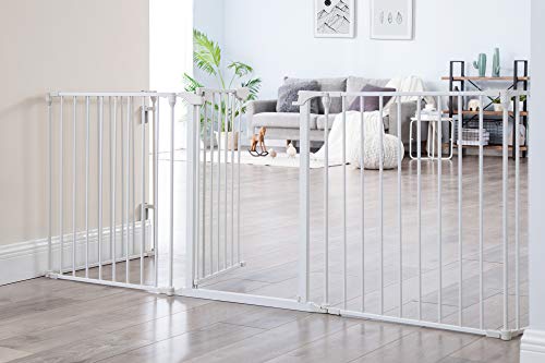 Inspirer Studio 5,6,8 Panel Heavy Duty Metal Gate Baby Pet Fence Safe Playpen Barrier (White, 6 Panel)
