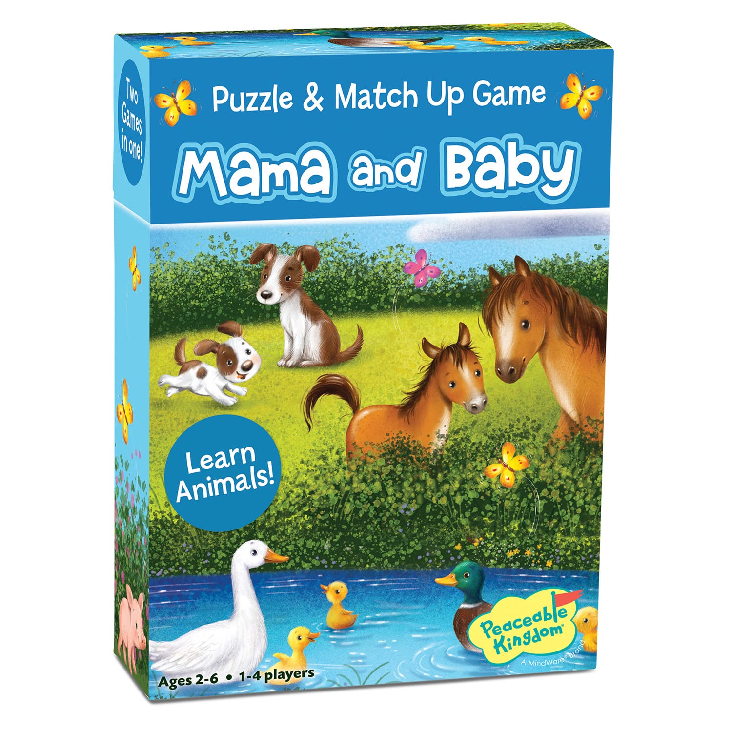 Peaceable Kingdom Floor Puzzle and Matching Game 2 in 1 Educational Activity for Kids 2 Years and Up - Farm Animals