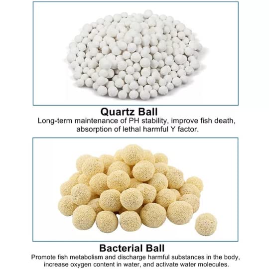 SimiAqua Biological Filter Media - Bio Balls Ceramic Rings Set with Mesh Bag for Aquarium Filter, Pond and Fish Tank (500g, 1.1lb)