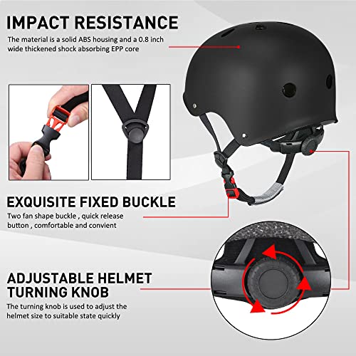 JBM Youth & Adult Full Protective Gear Set, Multi-Sport Helmet, Knee Pads and Elbow Pads with Wrist Guards, Full Protection