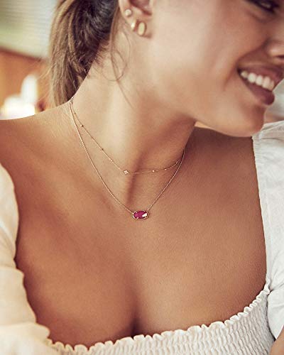 Kendra Scott Elisa Pendant Necklace in Sterling Silver, Genuine Turquoise Gem, Fine Jewelry for Women
