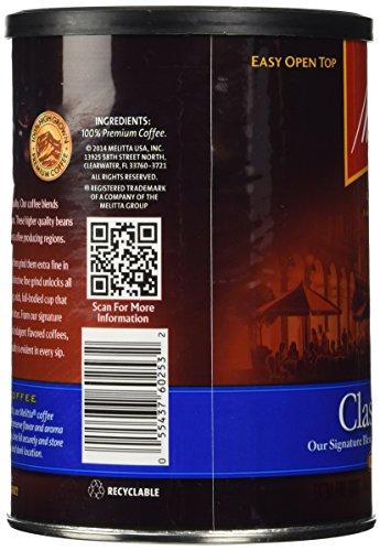Melitta Classic Blend Medium Roast Ground Coffee, 11-Ounce (Pack Of 4)