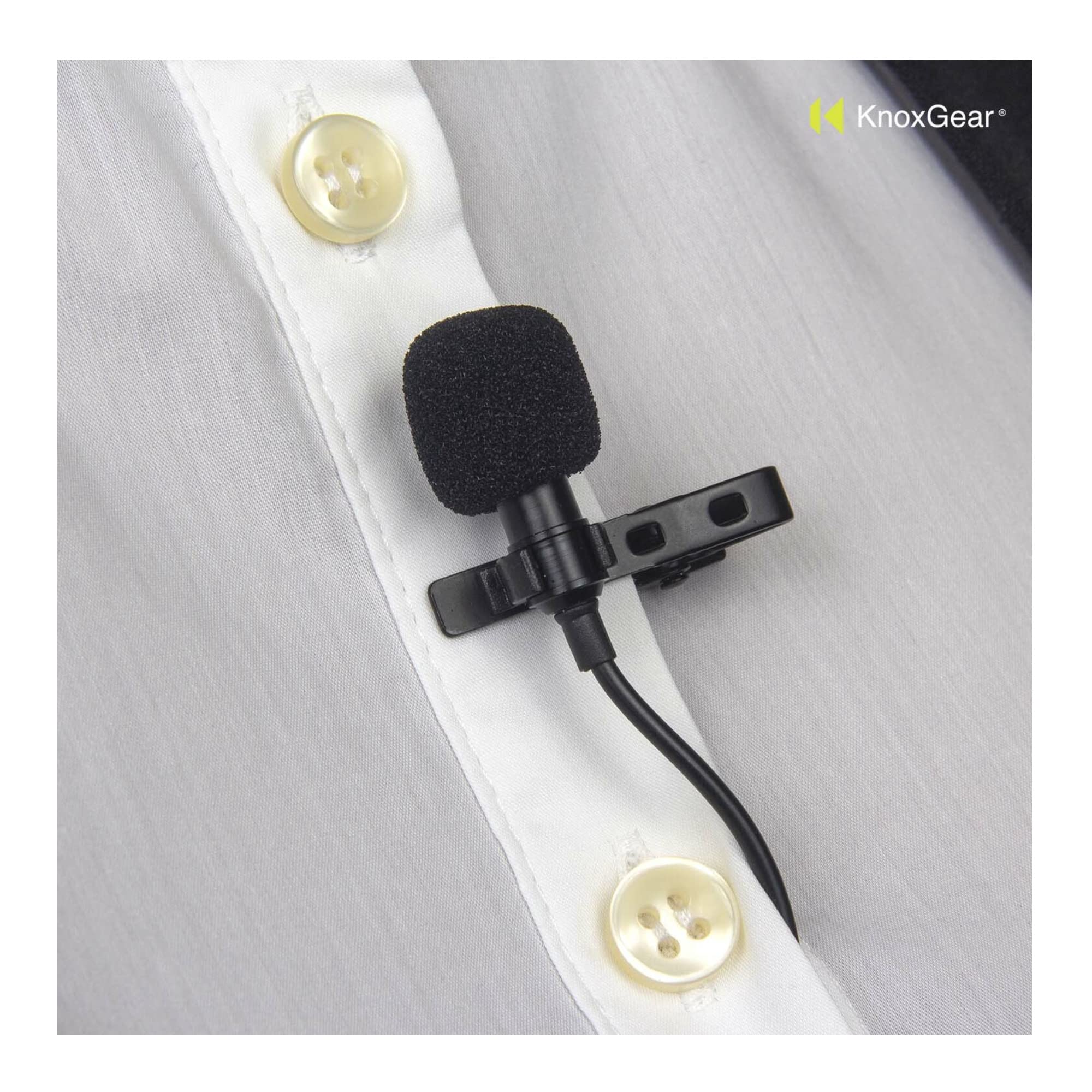 Knox Clip-On Lavalier Microphone β Professional Hands Free Body Lapel Mic for Recording and Live Audio β 3.55mm Jack with 1/4β Adapter β Fits DSLR and Video Cameras, Phones, Computers