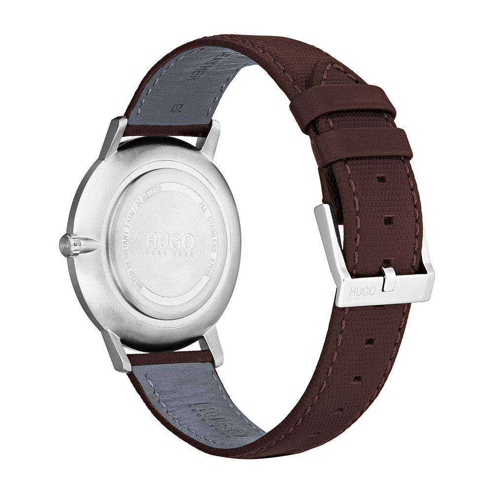 HUGO #Exist Unisex Quartz Stainless Steel and Strap Business Watch, Color: Brown (Model: 1520014)