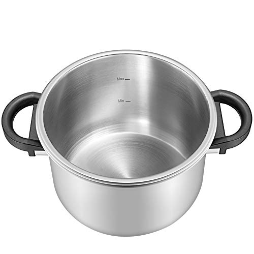 KRAMPAN One-Touch Pressure Cooker, Stainless Steel Pressure Cooker, 6 Quart Pressure Canner Cookware Dishwasher Safe, Fast Cooker for Kitchen.