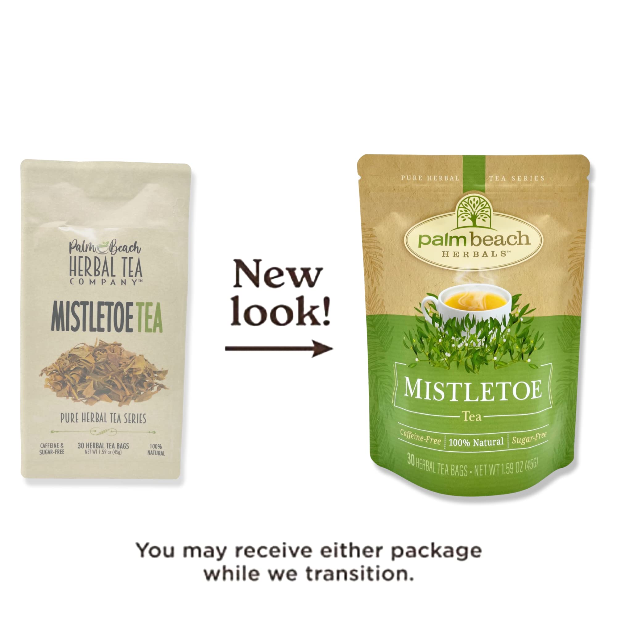 Mistletoe Tea - Pure Herbal Tea Series by Palm Beach Herbals (30ct) [Packaging May Vary]