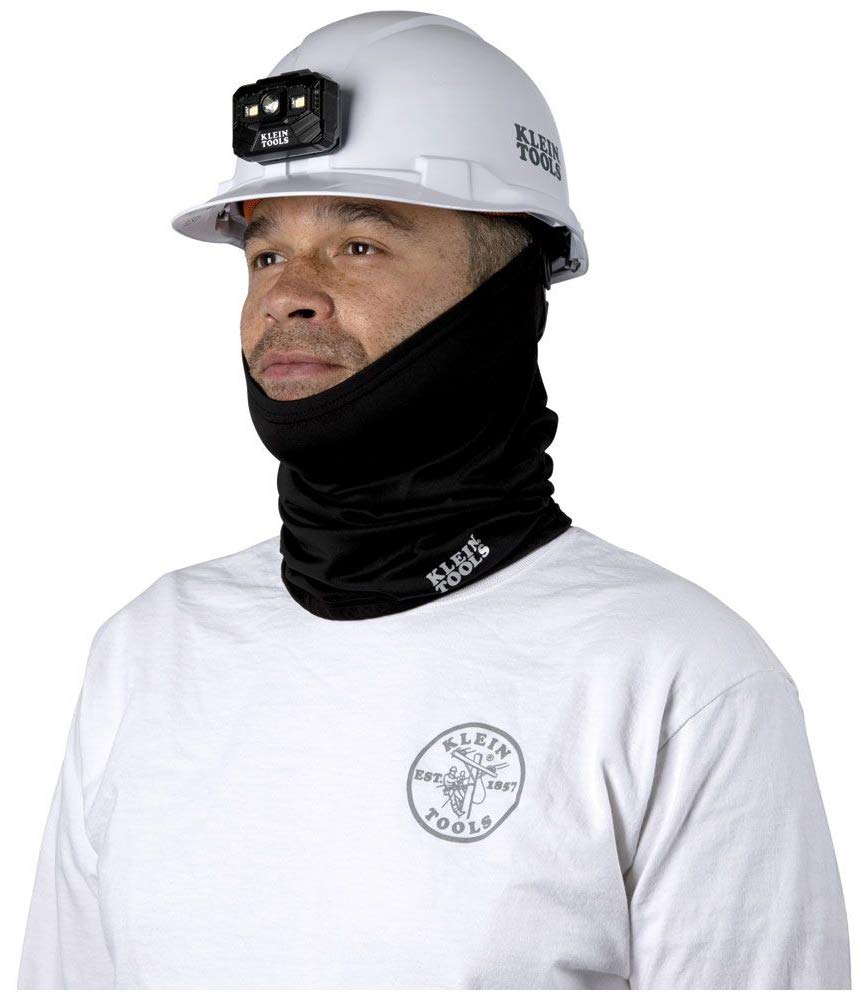 Klein Tools 60455 Neck and Face Warming Band, Gaiter/Balaclava Made of Breathable Fleece Fabric for Warmth, Black