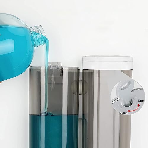 Manual Soap Dispensers Wall Mount,300ml Bathroom Shower Dispenser, Press Manually Lotion Shower Soap Dispenser Use for Home, Bath, Kitchen, Hotels, Apartment, Restaurants(White)