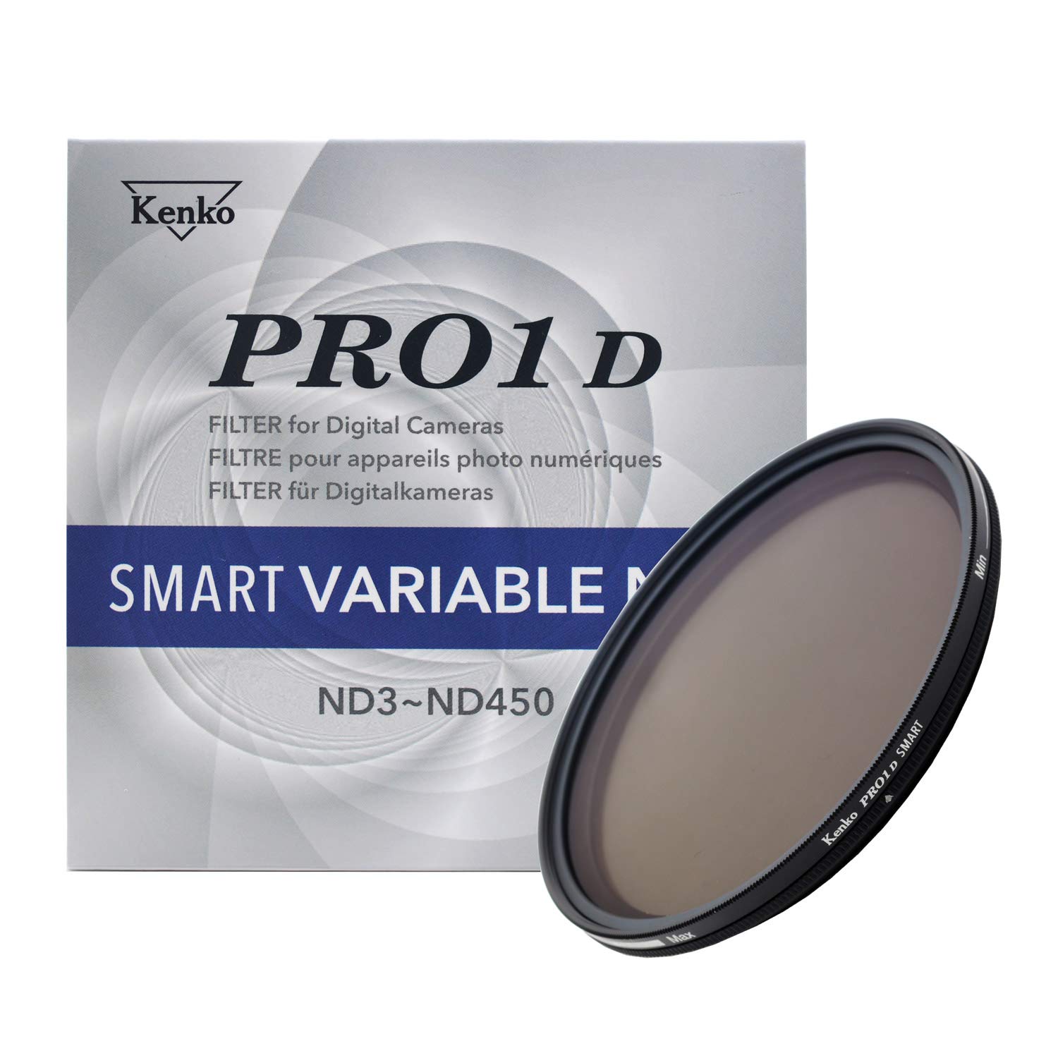 Kenko ND Filter PRO1D Smart Variable NDX3-450 Filter 82mm, for reducing The Amount of Light, Stepless Concentration Adjustment