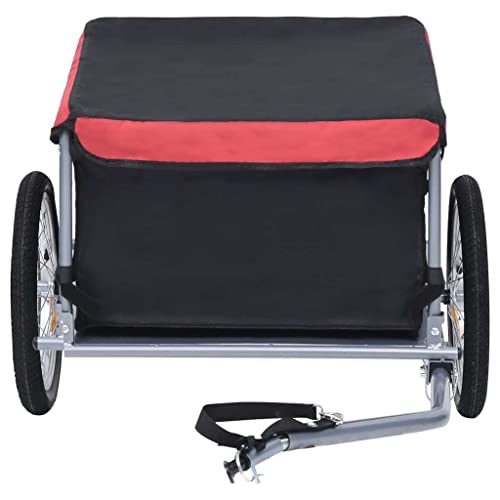 Practical Outdoor Camper Collapsible Folding Wagon Bike Cargo Trailer Black and Red 143.3 lb
