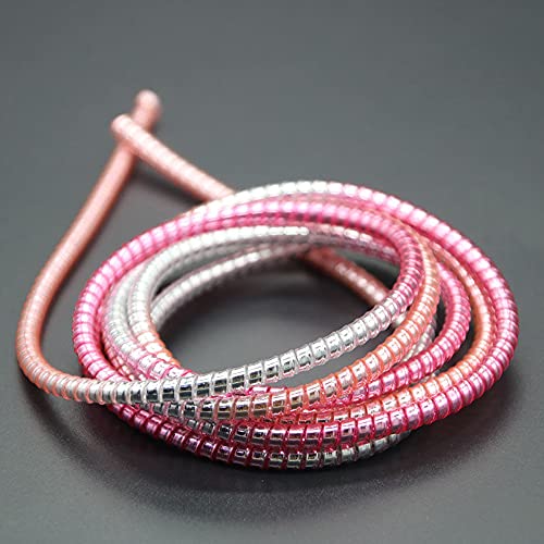 Spiral Cable Protector Sleeve Saver USB Charging Cable Cover Cord Rope Wrap Strain Relief Anti-Fracture Management Winder(Blue Pink Silver)