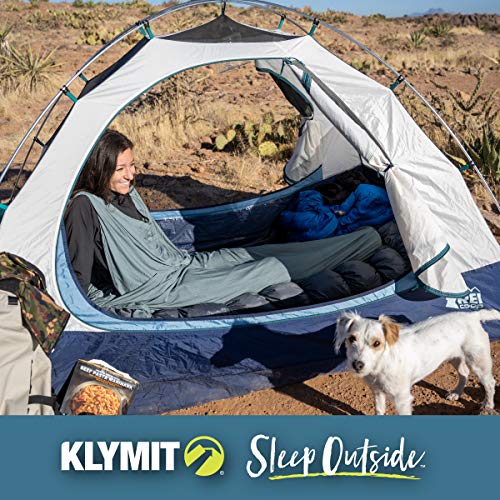 Klymit Nest Sleeping Bag Liner, Warm Weather Sleeping Bag Insert, Gray, XL