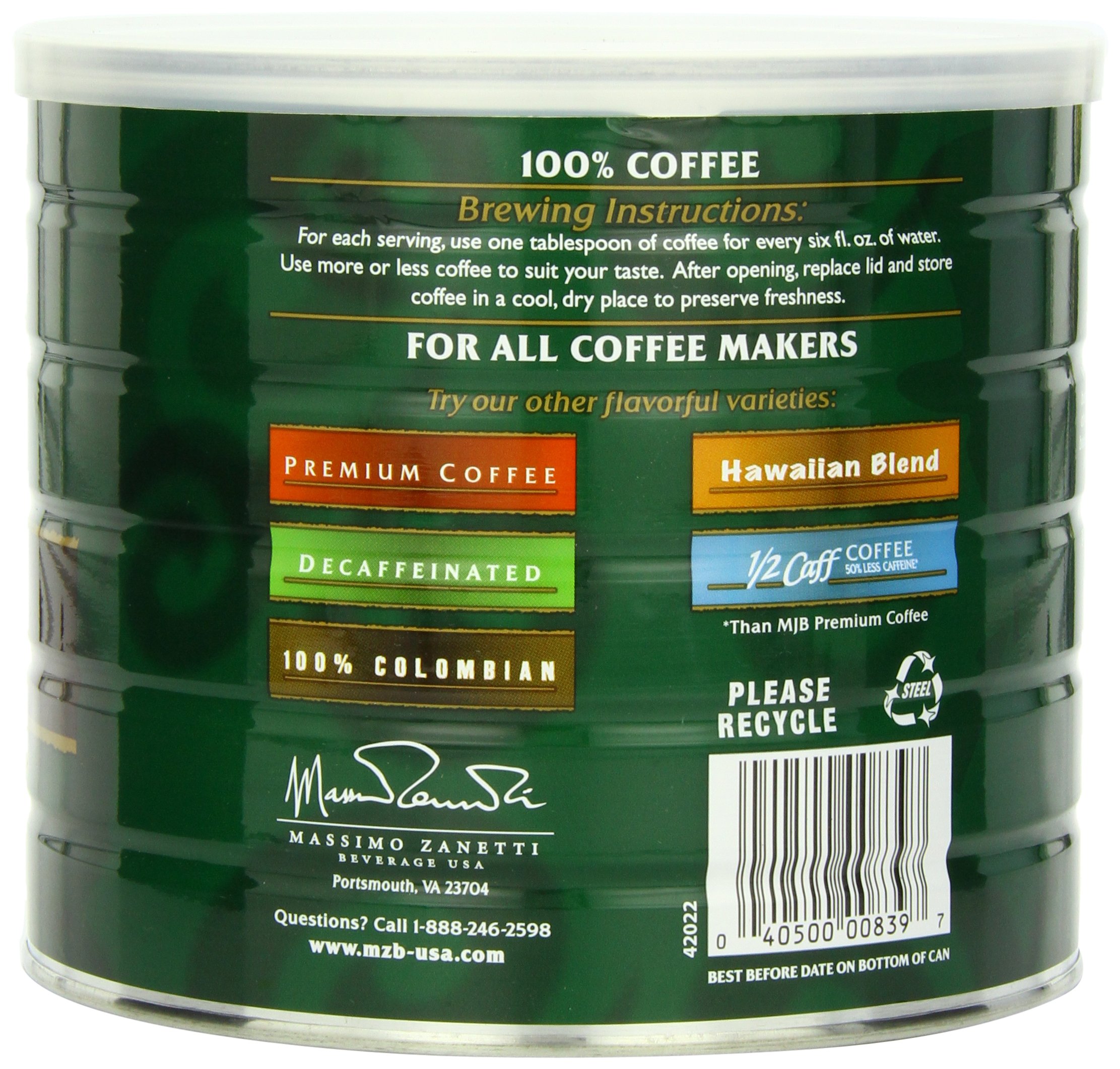 MJB Coffee, European Roast Ground Coffee, Dark Roast, 23 Ounce