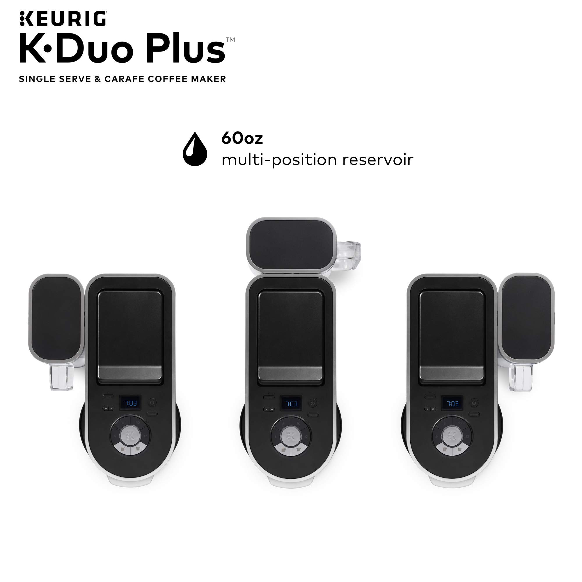 Keurig K-Duo Plus Coffee Maker, Single Serve and 12-Cup Carafe Drip Coffee Brewer, Black + Starbucks K-Cup Coffee Pods β Blonde, Medium & Dark Roast Variety β 1 Box (40 Pods Total)