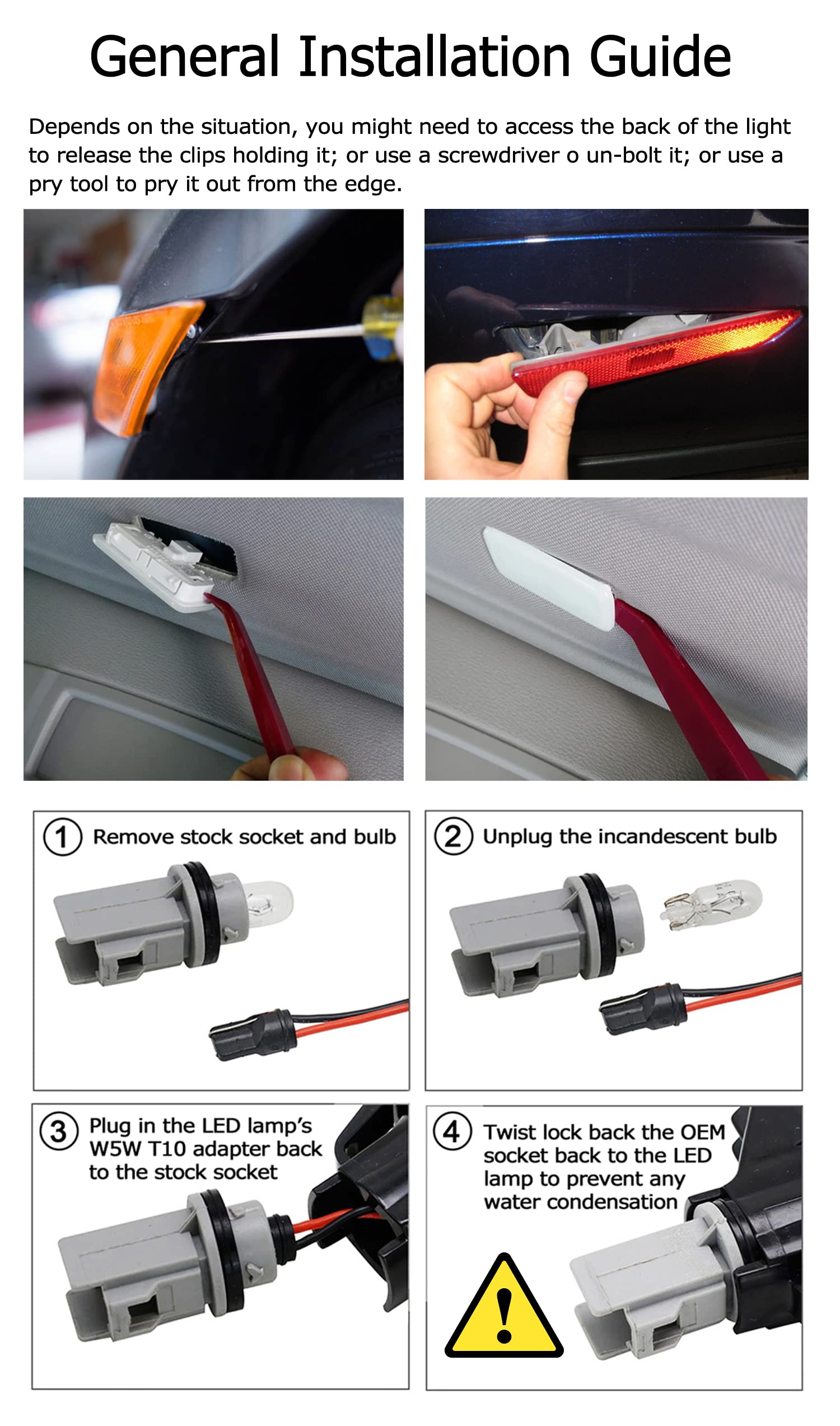 iJDMTOY Smoked Lens Amber/Red Full LED Side Marker Light Kit Compatible With 2002-2008 Gen1 MINI Cooper R50 R52 R53, Powered by Total 120-SMD LED, Replace OEM Sidemarker Lamps
