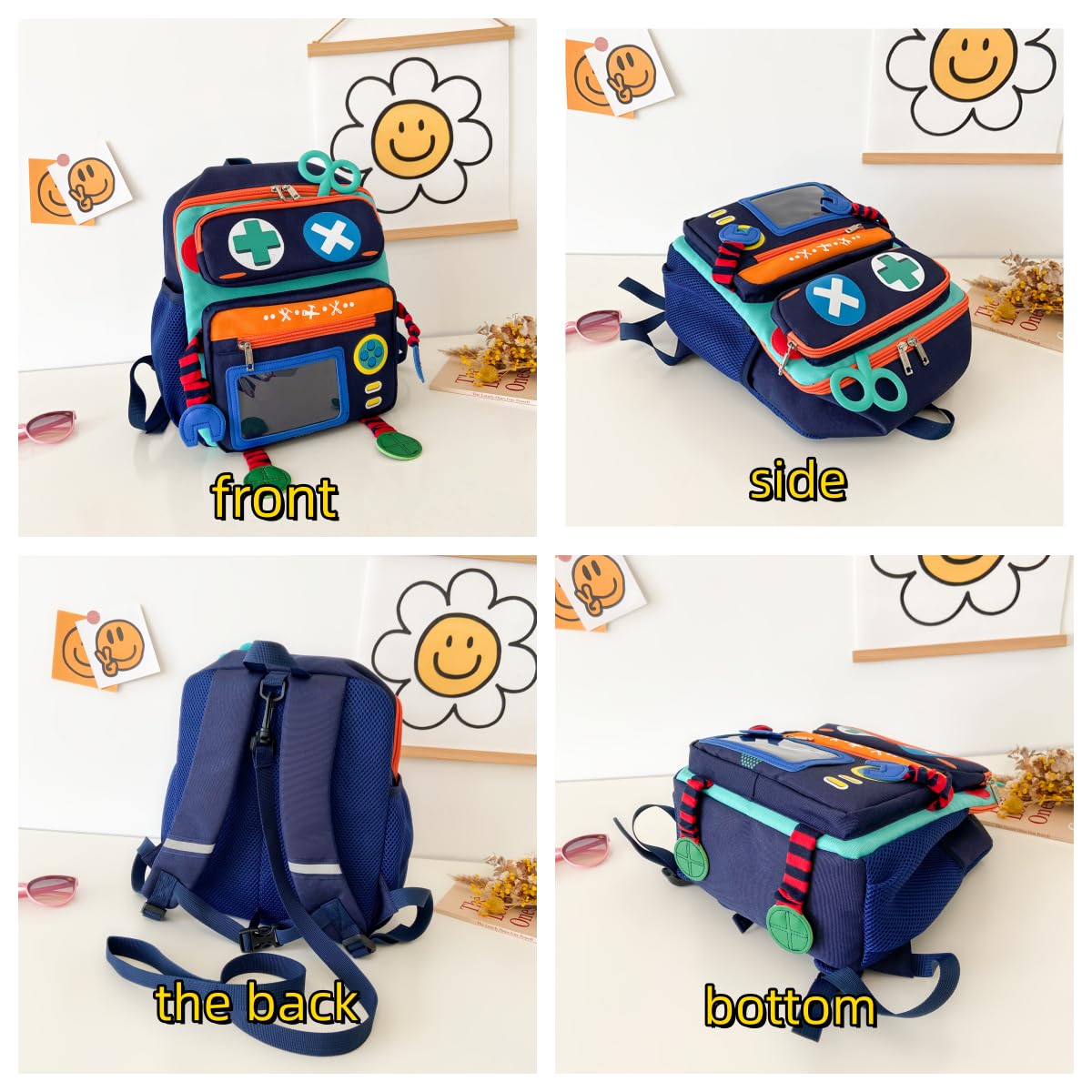 MAOYUAN BEAR Cute Robot Toddler Preschool Backpack, Schoolbag for boys,Suitable for kindergarten children (green)