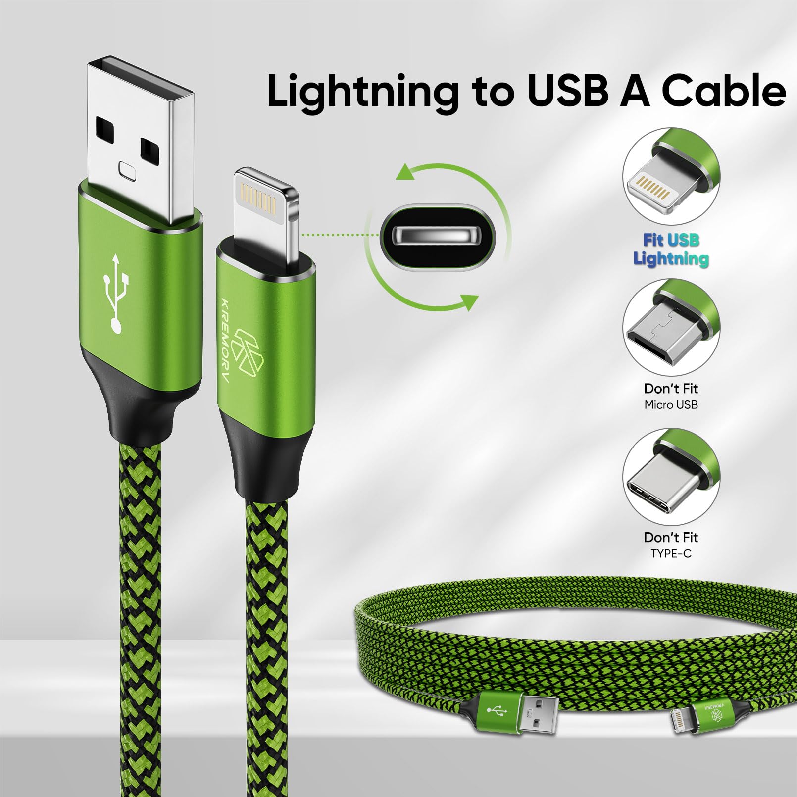 iPhone Charger 5 Pack 10 ft USB Lightning Cable Apple Mfi Certified Cable Fast Charging Cord Nylon Braided Compatible with iPhone 14 13 12 11 XS XR X Pro Max 8 7 6 6S 6 Plus Mini 5S SE Plus iPad