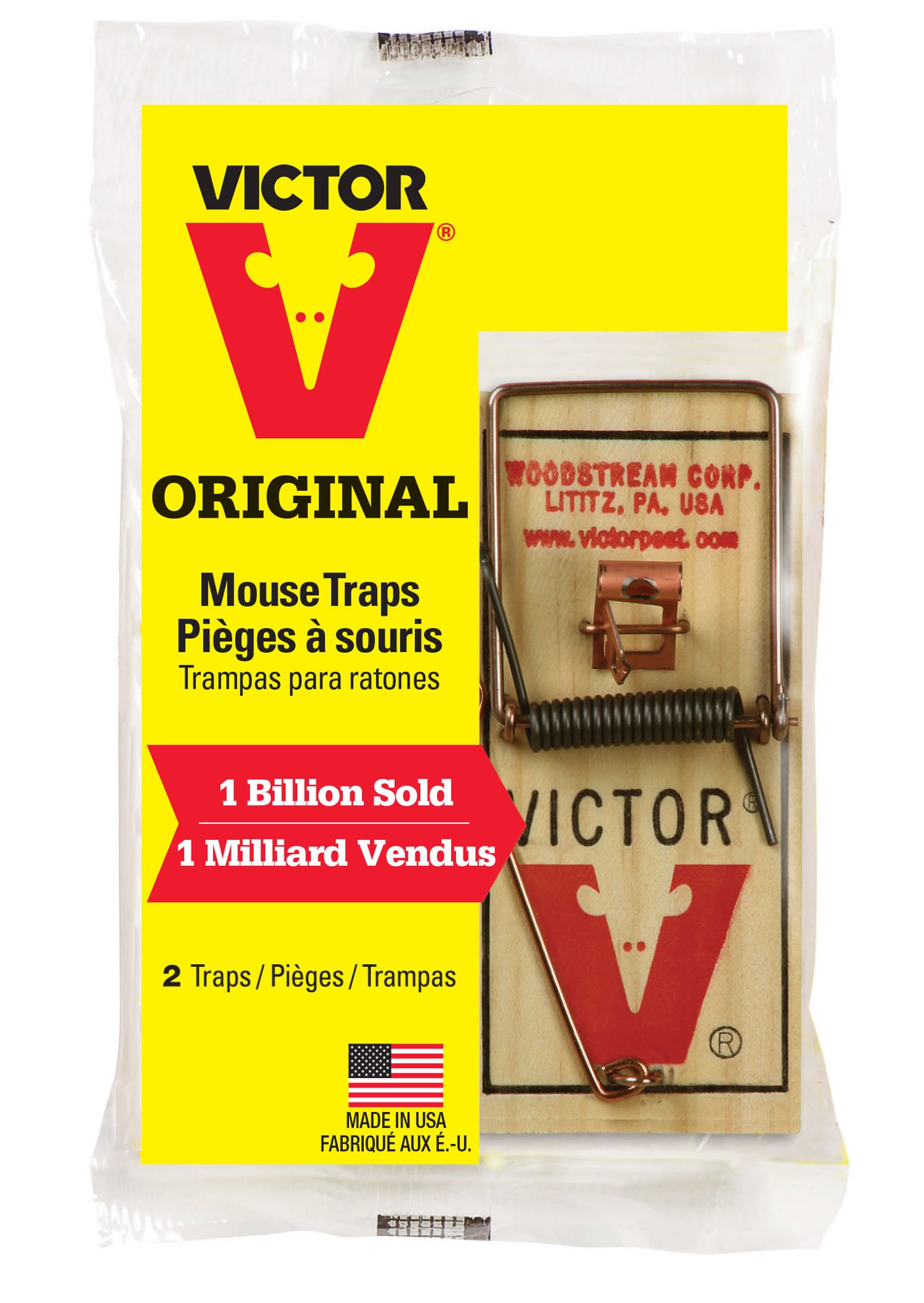 Victor Metal Pedal Mouse Trap - 2 Pack M023 - Wood Mouse Trap, Brown