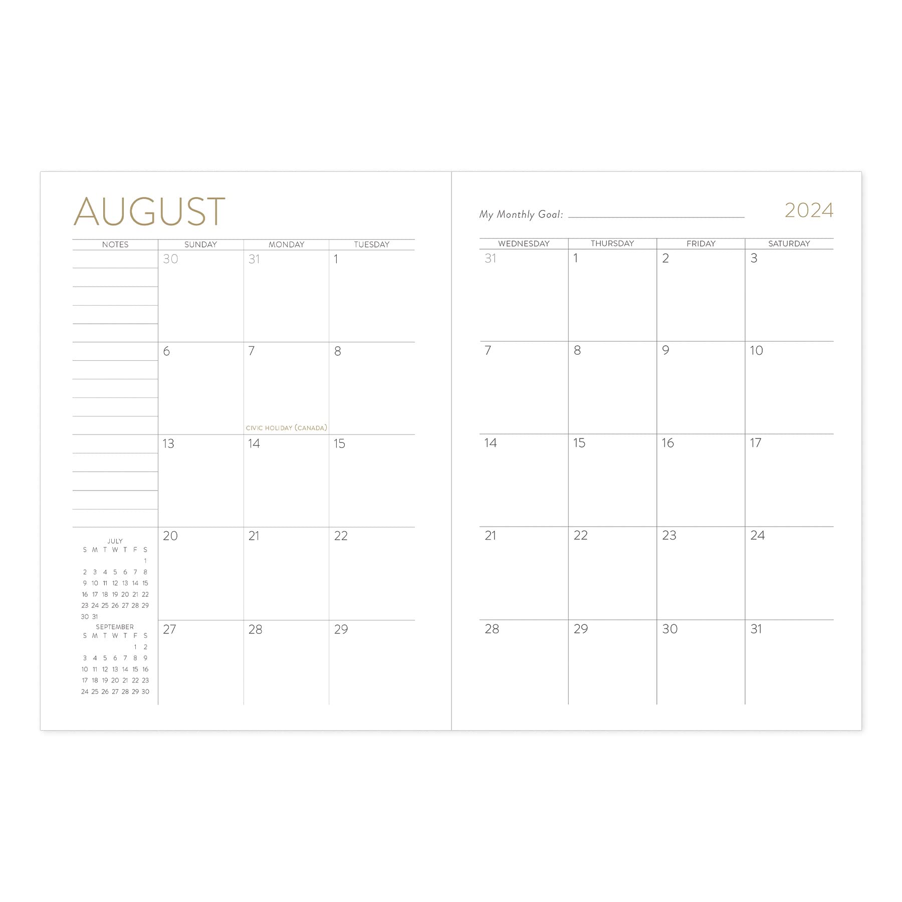 Legacy Vintage Floral Black 8 x 6 Paper 2023-2024 Seedlings Soft Cover On The Go Planner